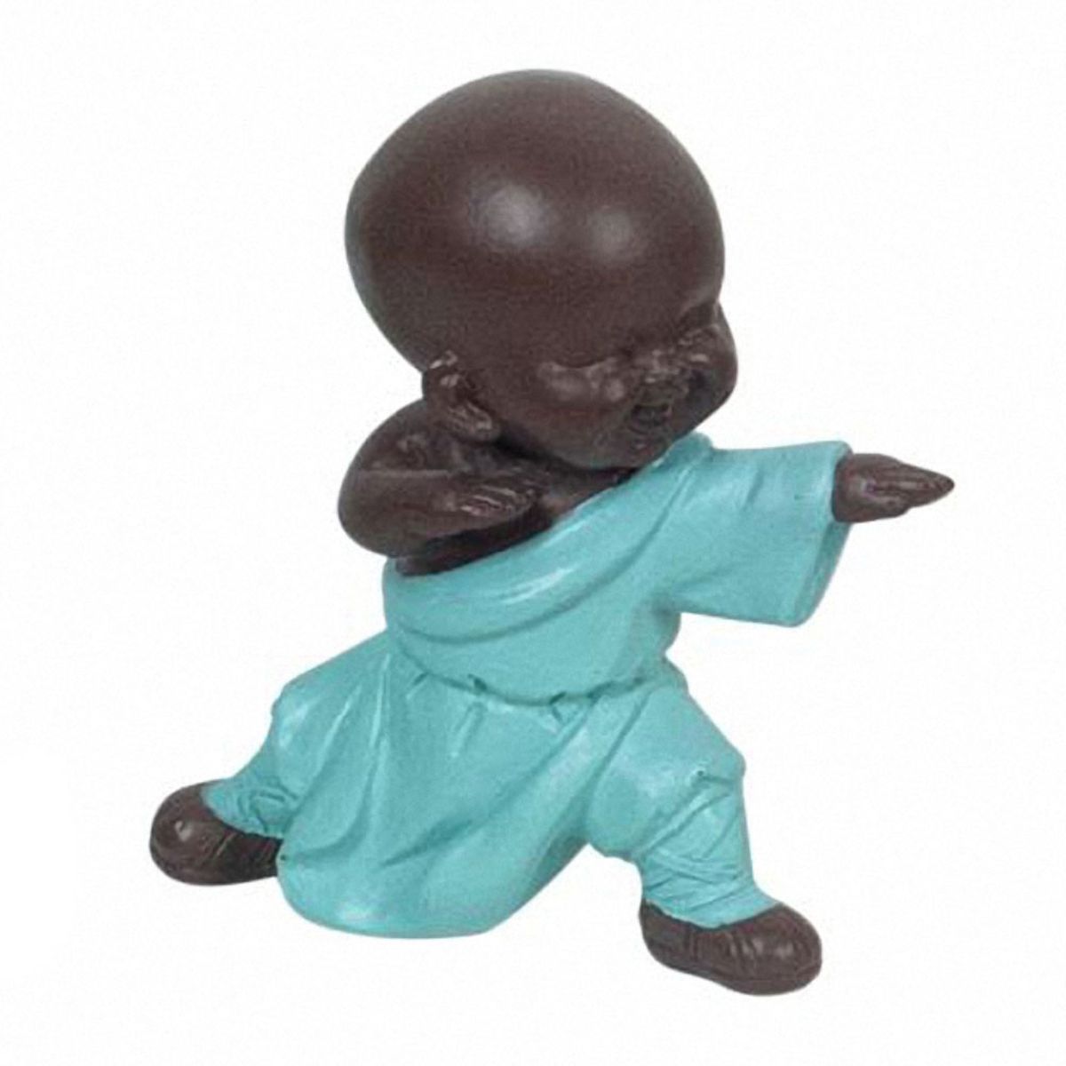 Resin Statue Little Shaolin Monk Blue