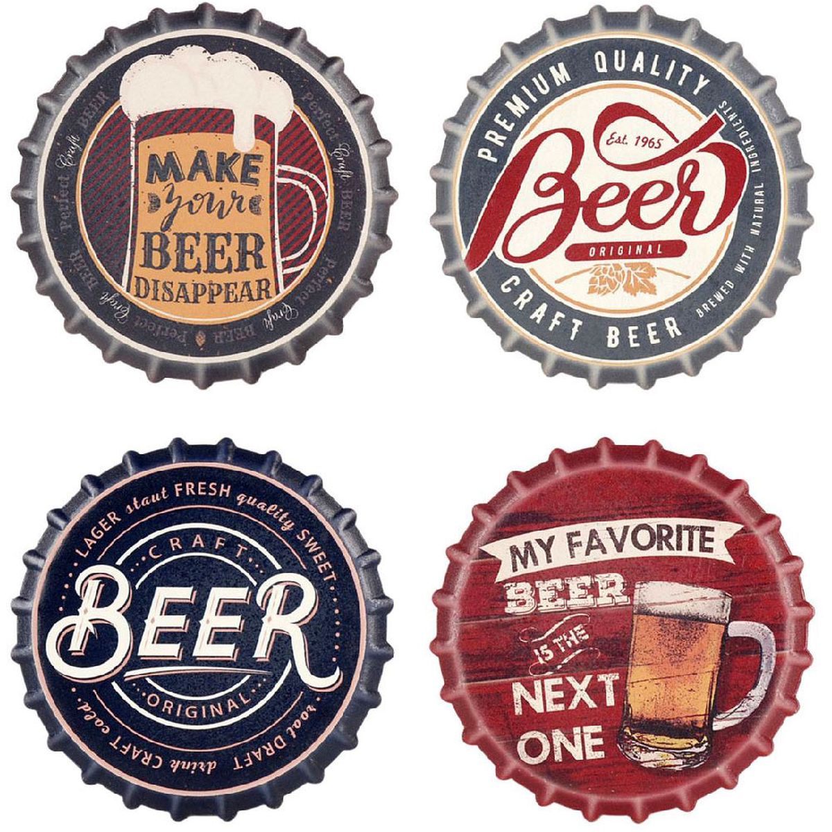 Set of 4 Beer Capsule Coasters